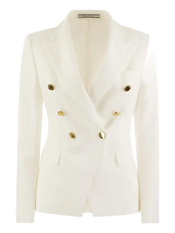 Tagliatore Alicya Double-breasted Jersey Blazer - White