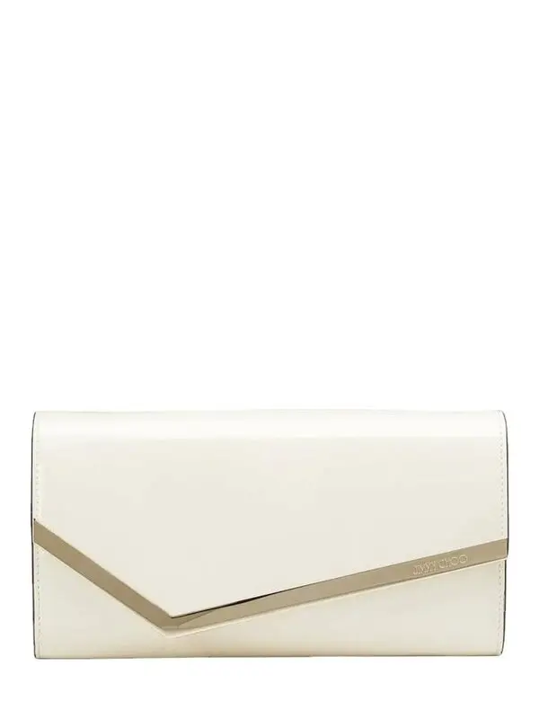 JIMMY CHOO Off- Calf Leather Clutch Bag - White