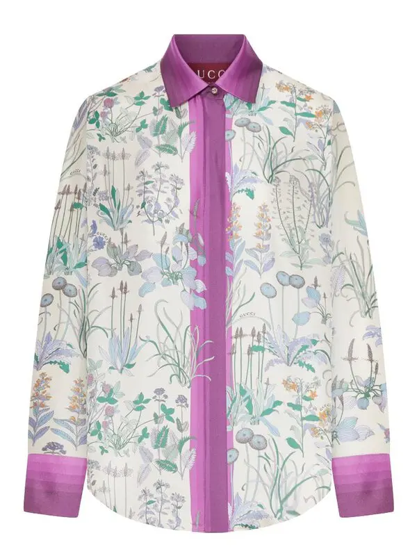 Gucci Printed Silk Twill Shirt - Multicolor