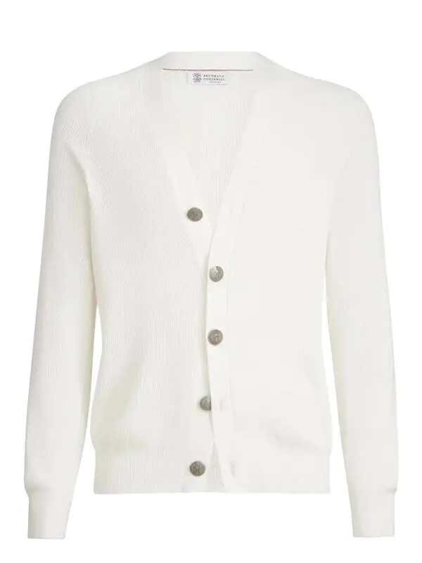 Brunello Cucinelli Ribbed Knit V-neck Cardigan - Multicolor
