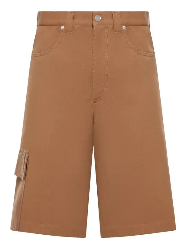 Gucci Cotton Canvas Cargo Bermuda Shorts - Brown