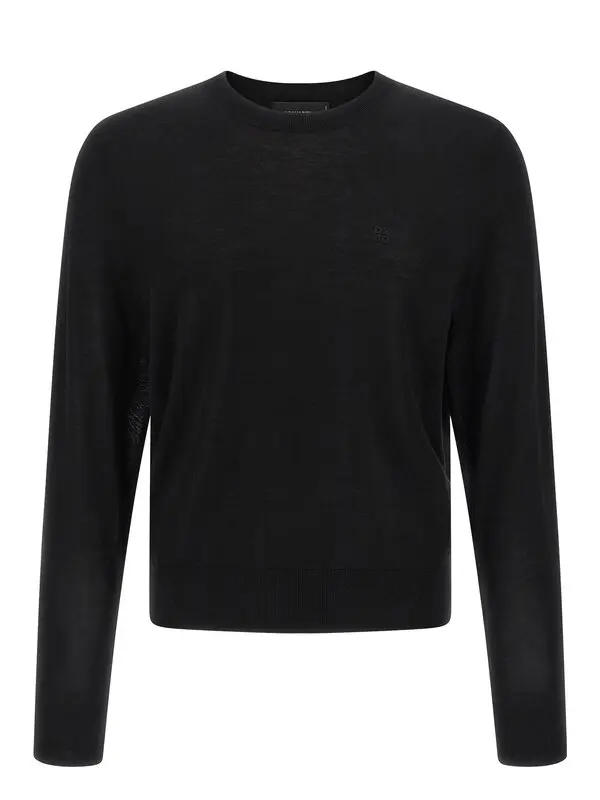 Dsquared2 Wool Sweater With Embroidered Logo - Black