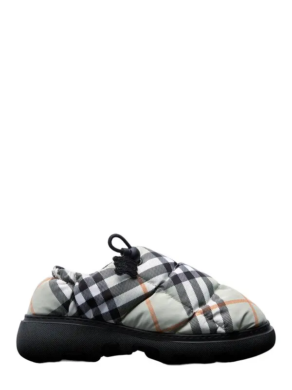 Burberry Quilted Check Nylon-blend Pillow Mule - Cream
