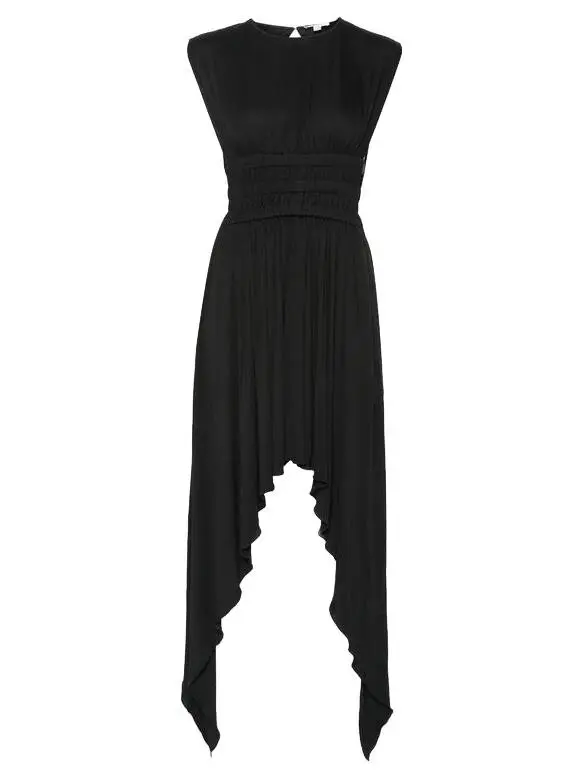Alaïa Shirred Detail Keyhole Dress - Black