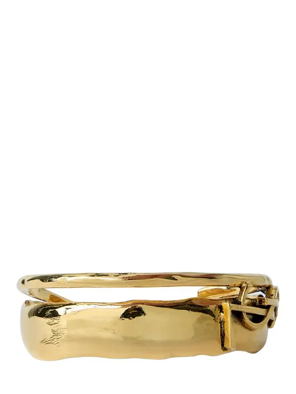 Saint Laurent Textured Metal Bangle - Gold