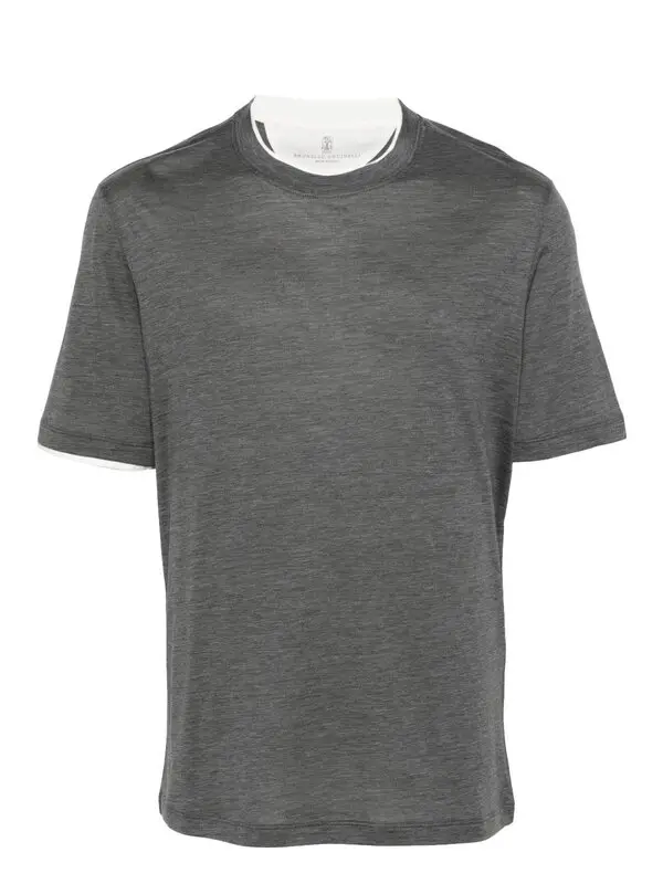 Brunello Cucinelli T-shirt With Faux-layering - Multicolor