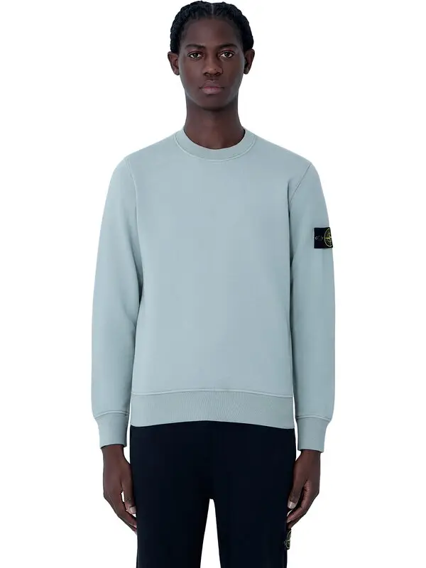 Stone Island Cotton Sweatshirt With Signature Compass Patch - Green