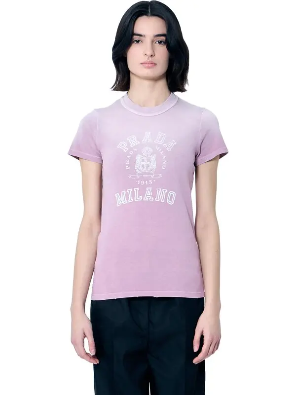 Prada Logo Print T-shirt - Purple