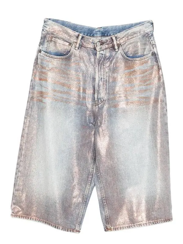Acne Studios Light Copper Effect Denim Shorts - Blue