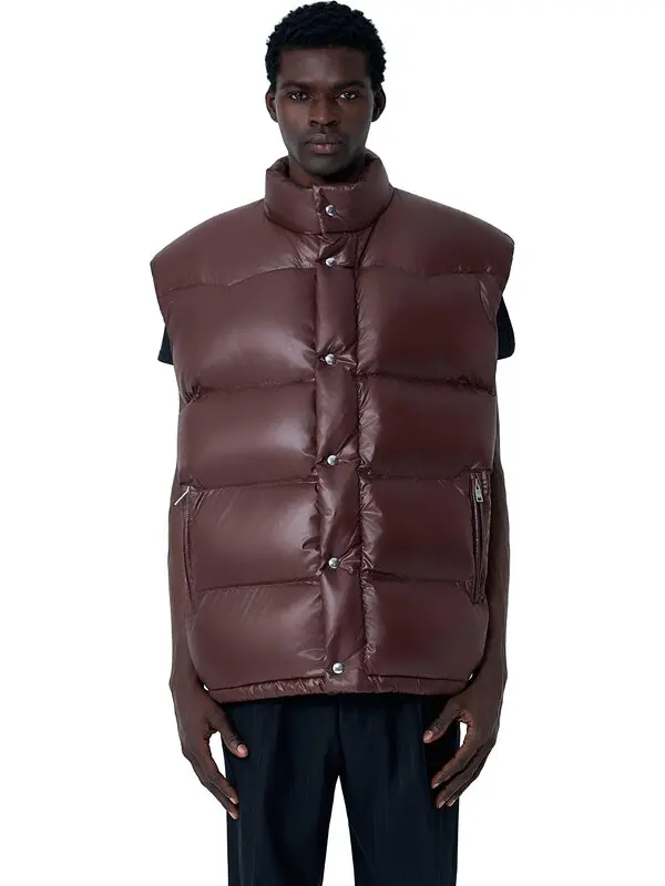 Prada Re-nylon Down Vest - Brown