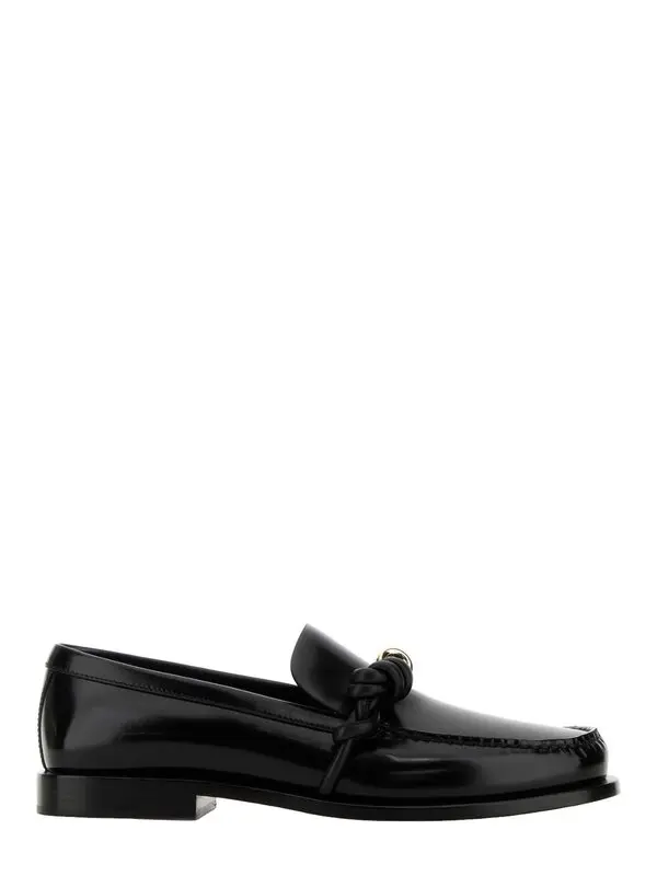 JIL SANDER Leather Tangle Loafers - Black
