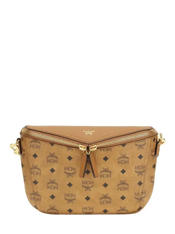 Mcm All-over Logo Print Messenger Bag - Brown