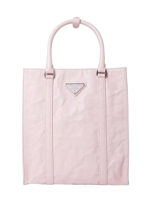 Prada Crinkled Leather Tote Bag - Pink
