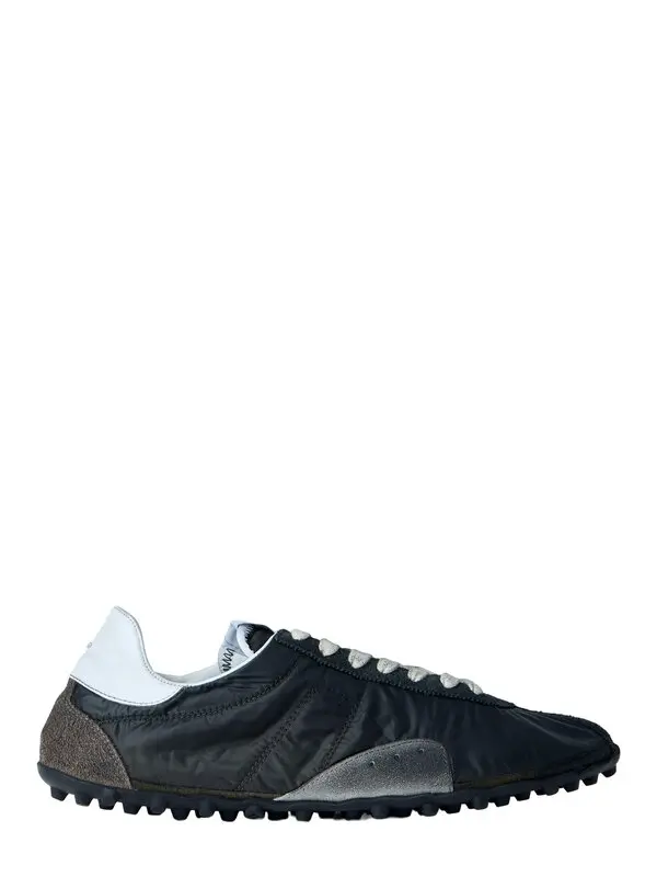 MAISON MARGIELA Leather And Suede Panel Sneakers - Black