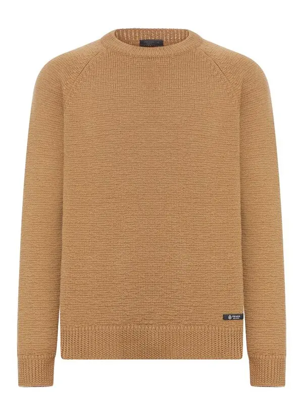 Prada Virgin Wool Crew Neck Sweater - Brown
