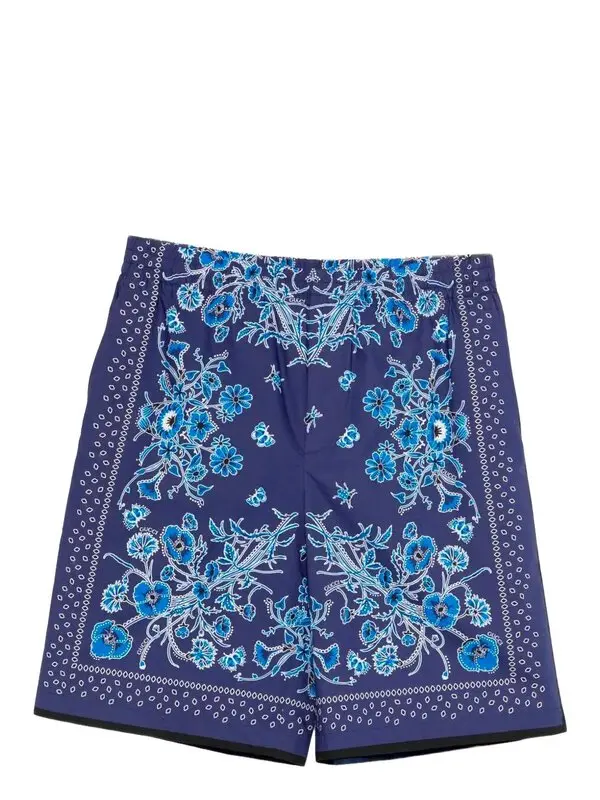 Gucci Blue Cotton Bandana Print Drawstring Shorts - Multicolor