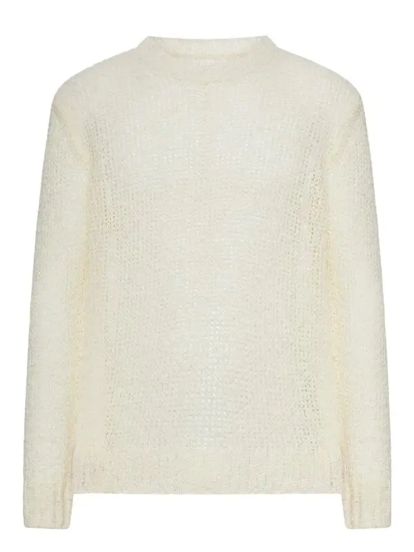 JIL SANDER Perforated Crew Neck Sweater - Multicolor