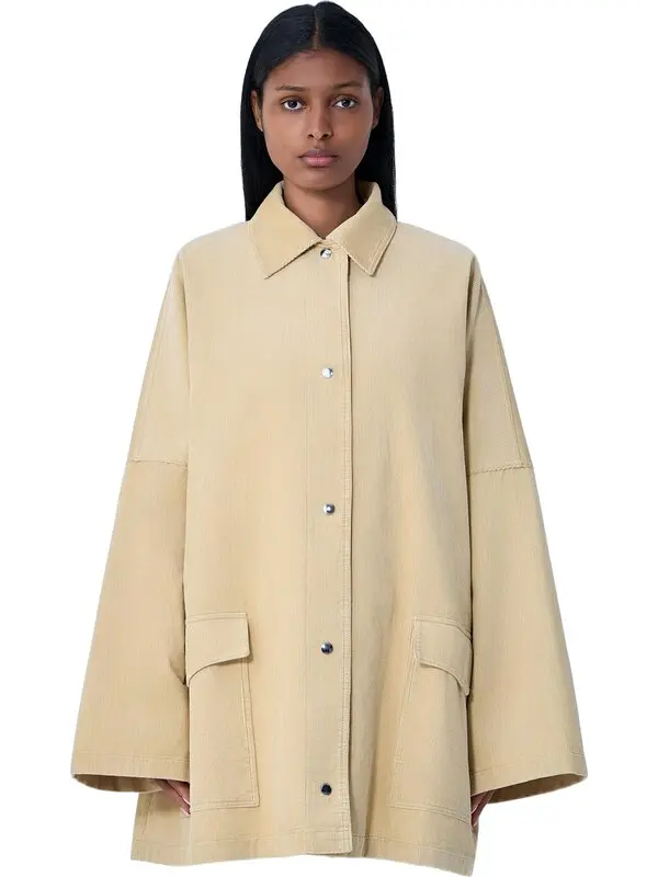 TOTEME Oversized Corduroy Shirt Jacket - Cream