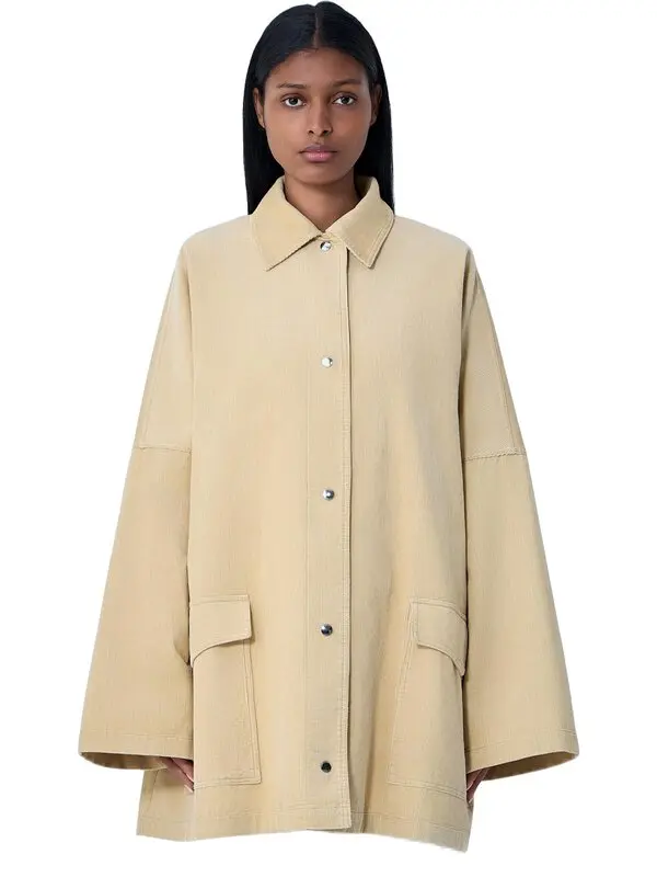 TOTEME Oversized Corduroy Shirt Jacket - Cream