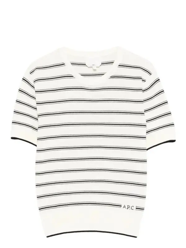 A.p.c. Striped Cotton T-shirt - White
