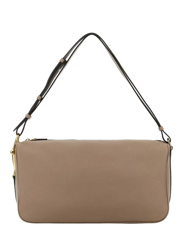 Gucci Half Horsebit Shoulder Bag In Dove Grey Leather - Gray