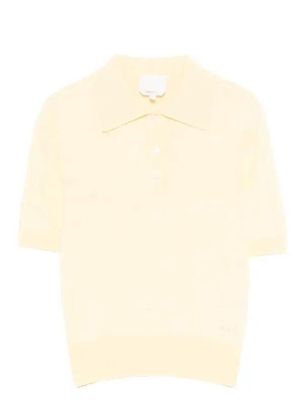 A.p.c. Cotton Polo Shirt With Button Placket - Yellow