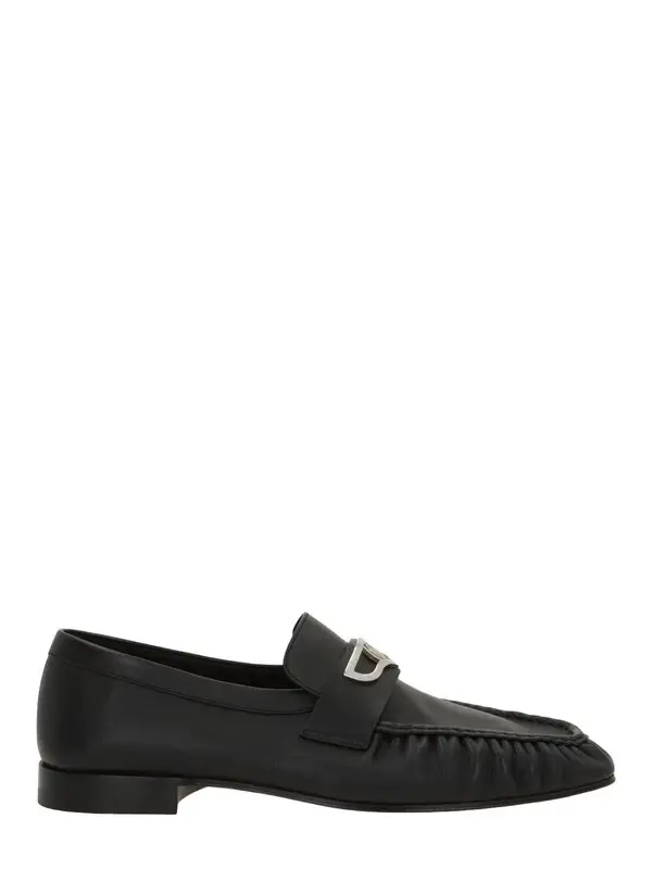 CHRISTIAN LOUBOUTIN Leather Loafers With Silver-tone Hardware - Multicolor