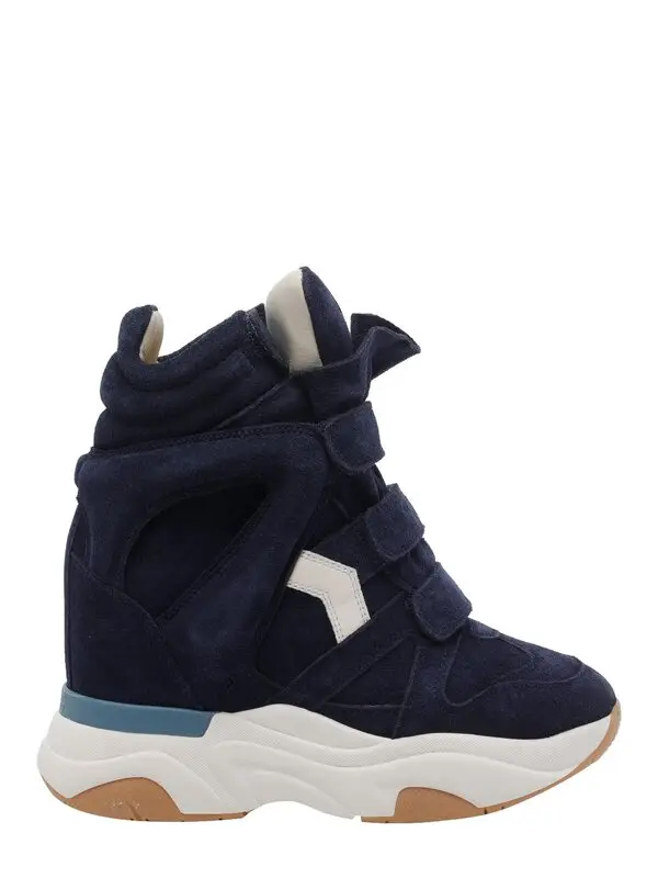 Isabel Marant Étoile Balskee Suede High-top Sneakers With Concealed Wedge - Blue