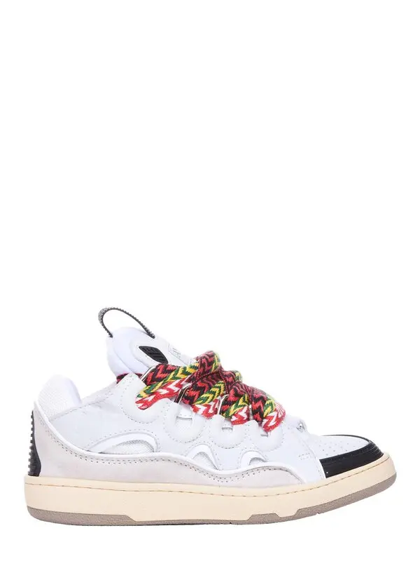 LANVIN Curb Sneakers Low-top With Appliqué And Leather Details - Multicolor