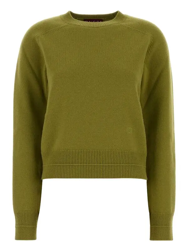 Gucci Pistachio Wool Blend Crew Neck Sweater - Green