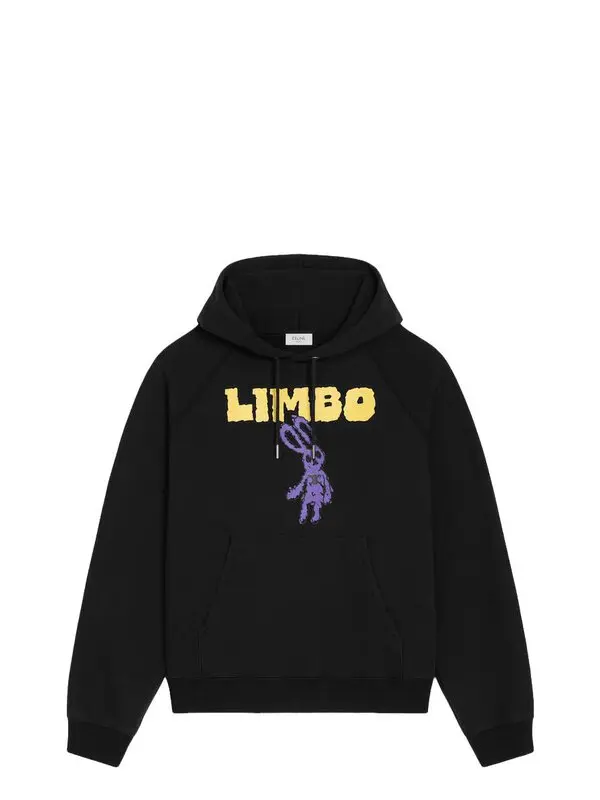 Celine Cotton Fleece Hoodie With Graphic Print - Black