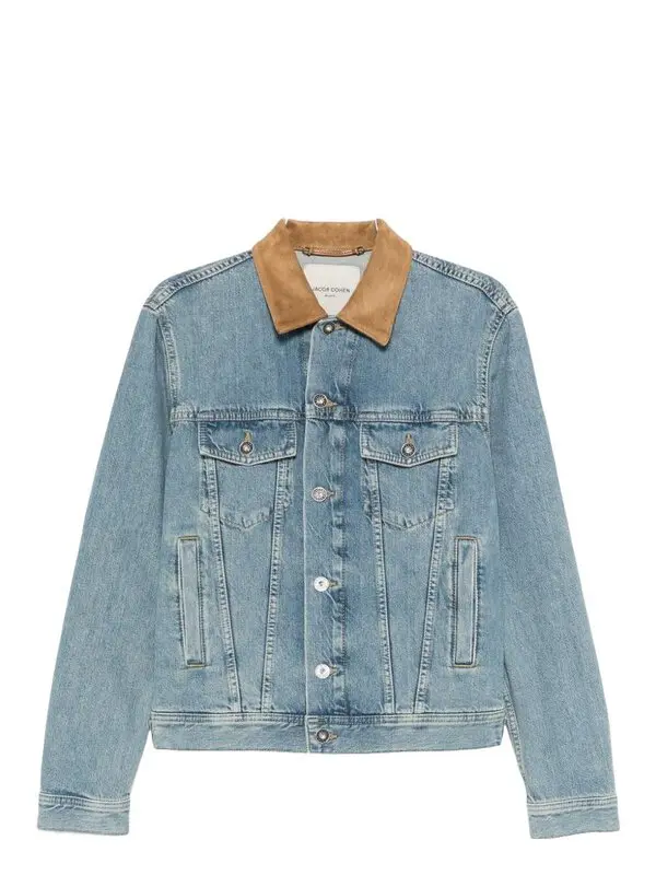 Jacob Cohen Denim Trucker Jacket With Pointed Collar - Multicolor