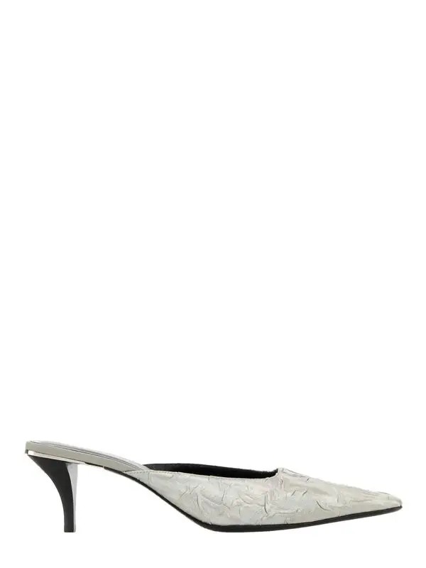 Gucci Fabric Mules - Silver