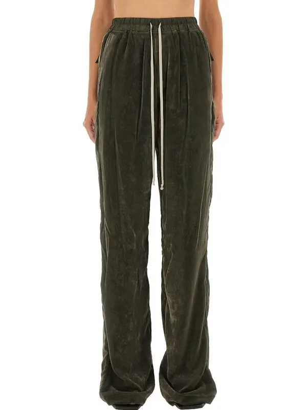 Rick Owens Dietrich Relaxed Fit Viscose Silk Pants - Green