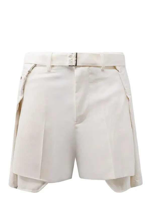 Sacai Double Fabric Belted Shorts - Multicolor