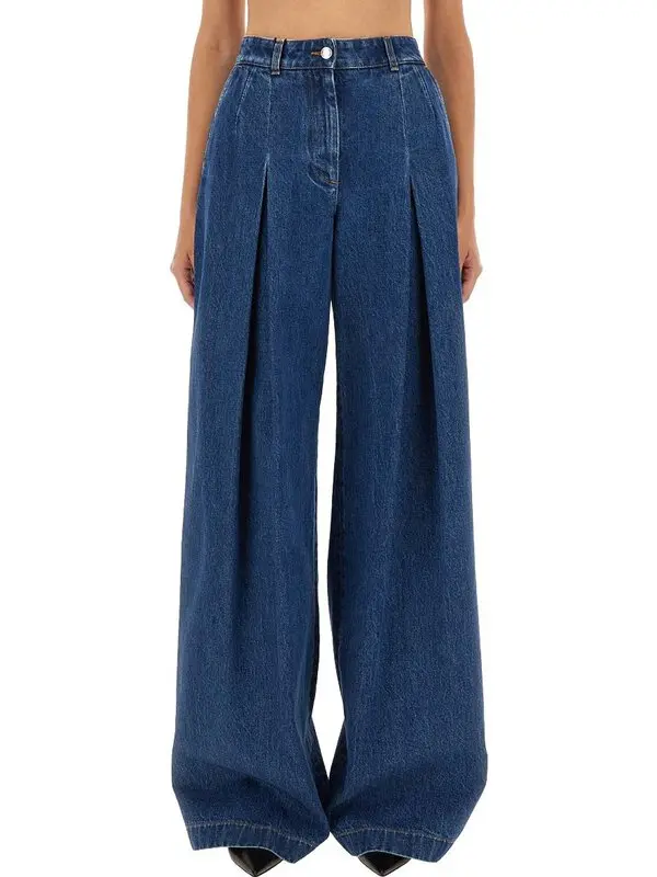 Dolce & Gabbana Wide Leg Denim Pants - Blue