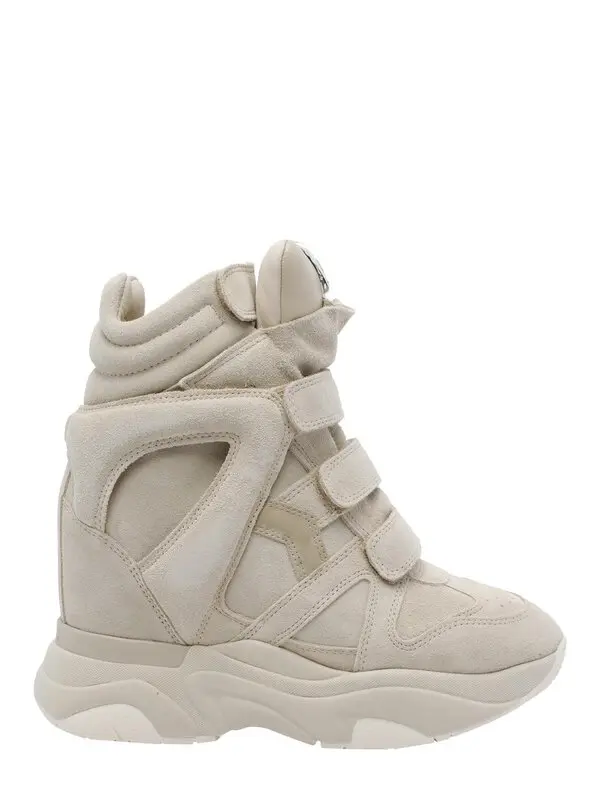 Isabel Marant Étoile Balskee Suede High-top Sneakers With Concealed Wedge - Cream
