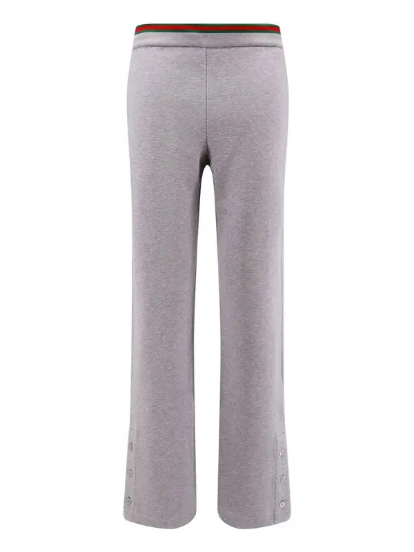 Gucci Cotton Blend Trousers With Web Detail - Multicolor