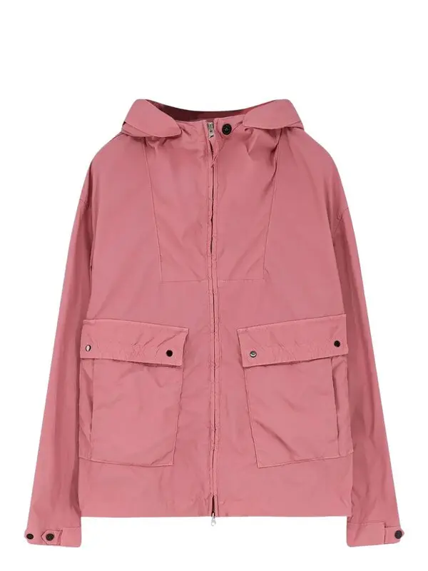 Stone Island Short Parka Coat With Hood And Zip Fastening - Multicolor