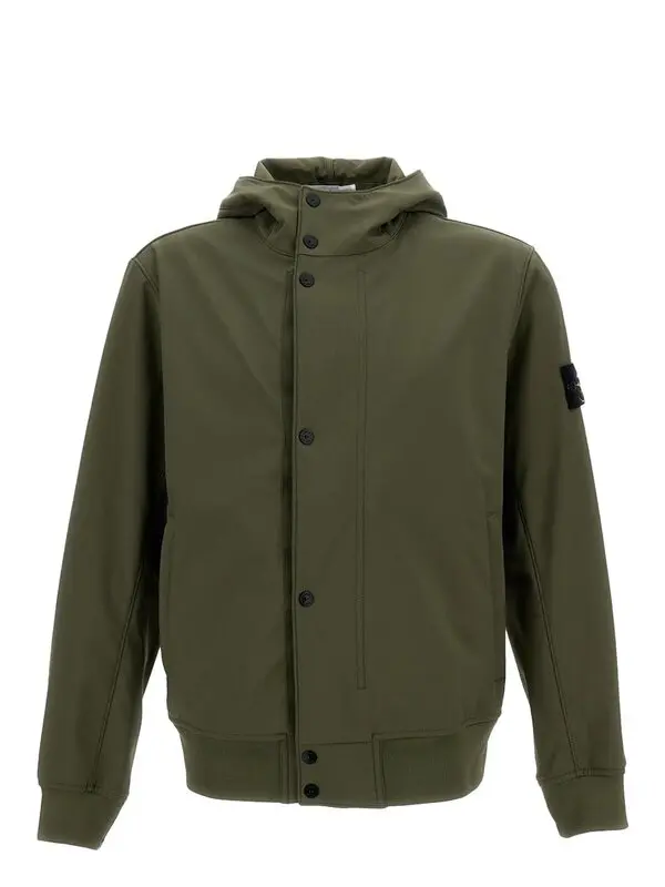 Stone Island Soft Shell Hooded Jacket - Multicolor