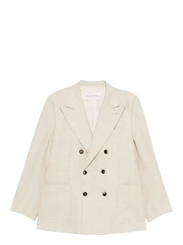 Valentino Garavani Double-breasted Linen Jacket - Multicolor