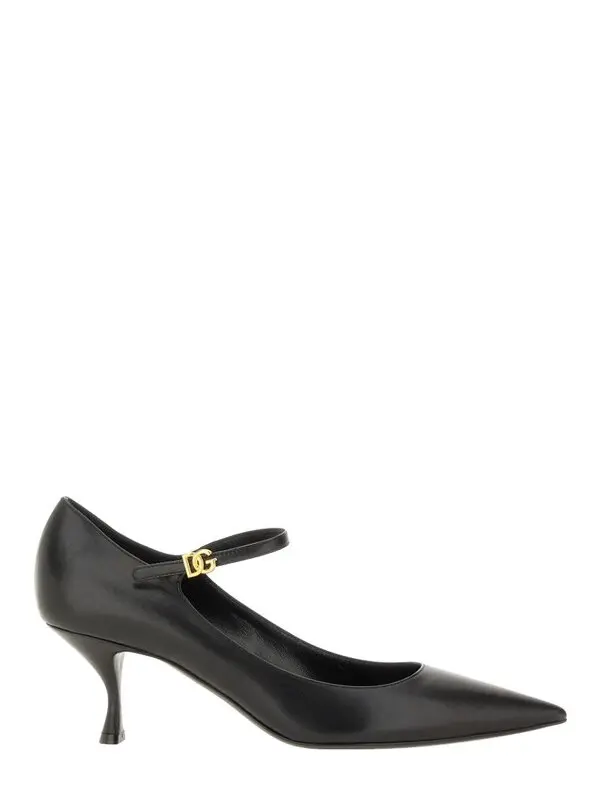 Dolce & Gabbana Leather Pumps With Buckle Detail - Black