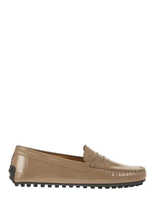 TOD'S City Gommino Moccasins In Glossy Leather - Cream