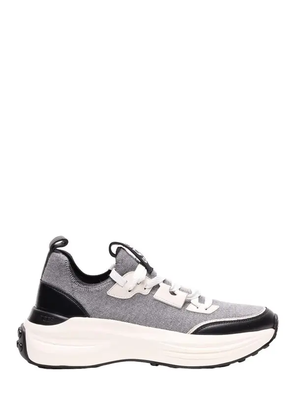 TOD'S Fabric And Leather Lace-up Sneakers - Multicolor