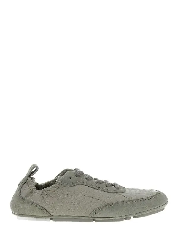 Fendi Ff Jacquard Nylon & Suede Lace-up Sneakers - Multicolor