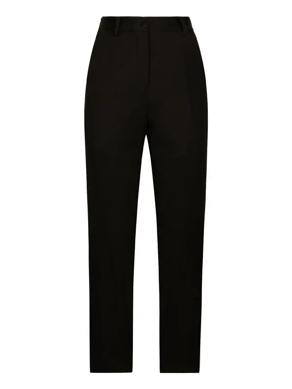 Dolce & Gabbana Virgin Wool And Silk Tuxedo Trousers - Multicolor