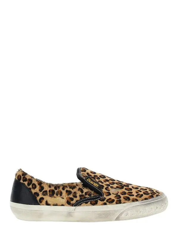 GOLDEN GOOSE Pony Skin Leopard Print Slip-on Sneakers - Multicolor