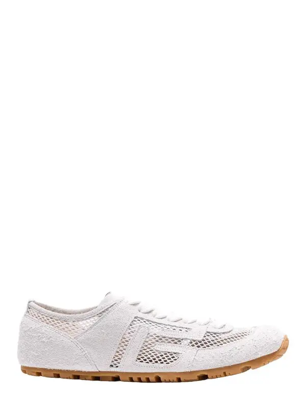Balmain Suede And Mesh Racer Sneakers - White