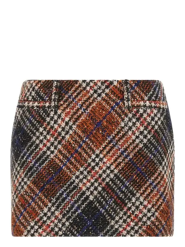 Missoni Wool Blend Mini Skirt With Pied-de-poule Pattern - Multicolor
