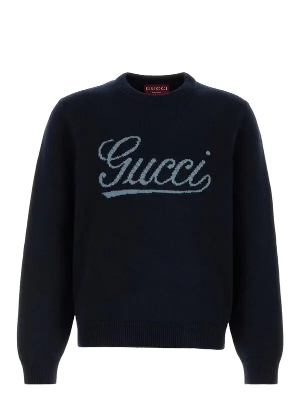 Gucci Wool Crewneck Sweater With Embroidered Logo - Multicolor